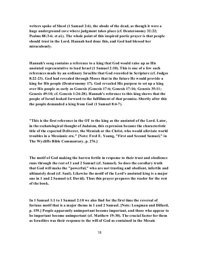 1 Samuel 2 Commentary 1 Samuel 2 Commentary