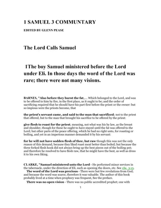 1 samuel 3 commentary | PDF