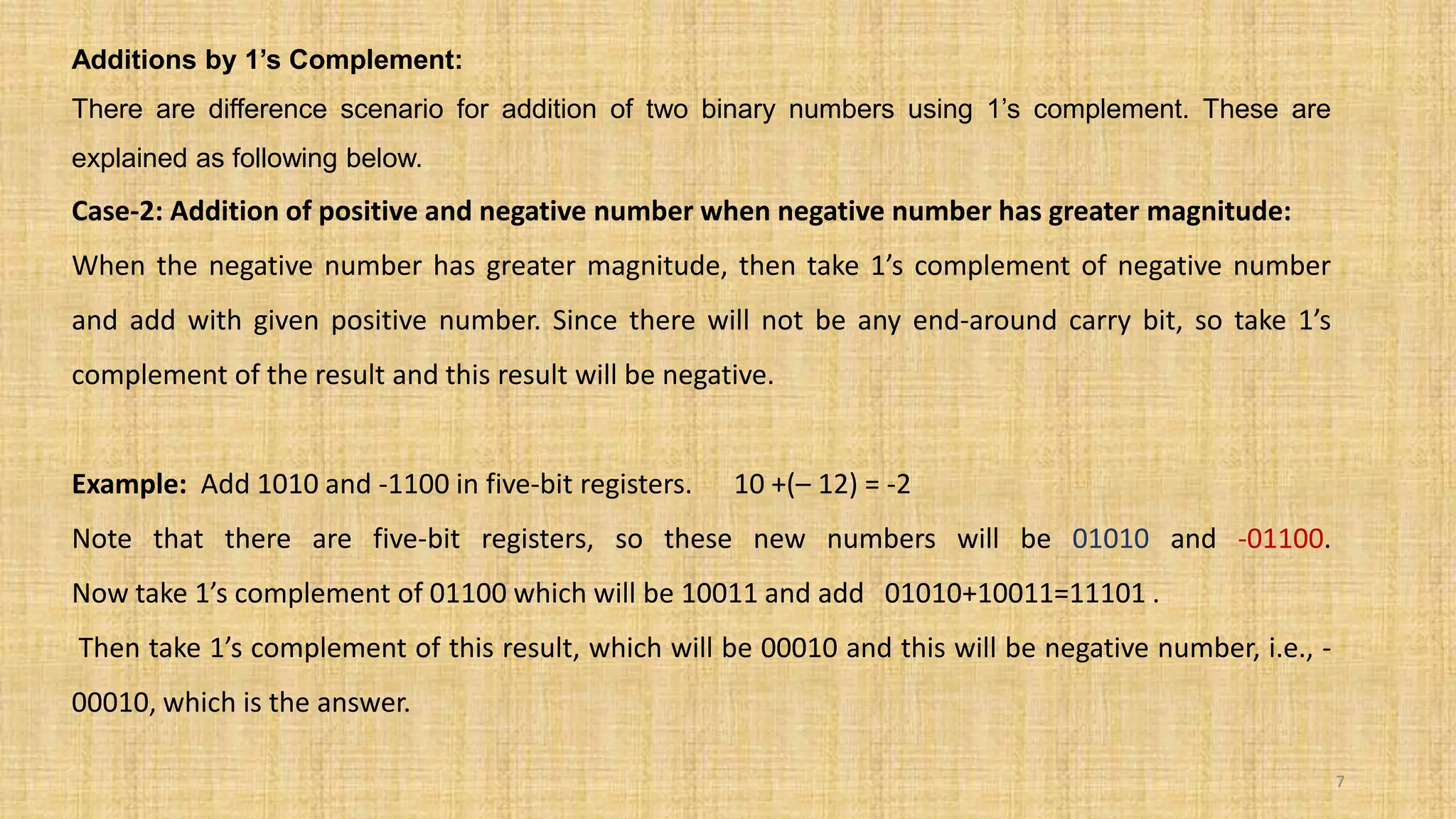 1’s and 2’s complements | PPT
