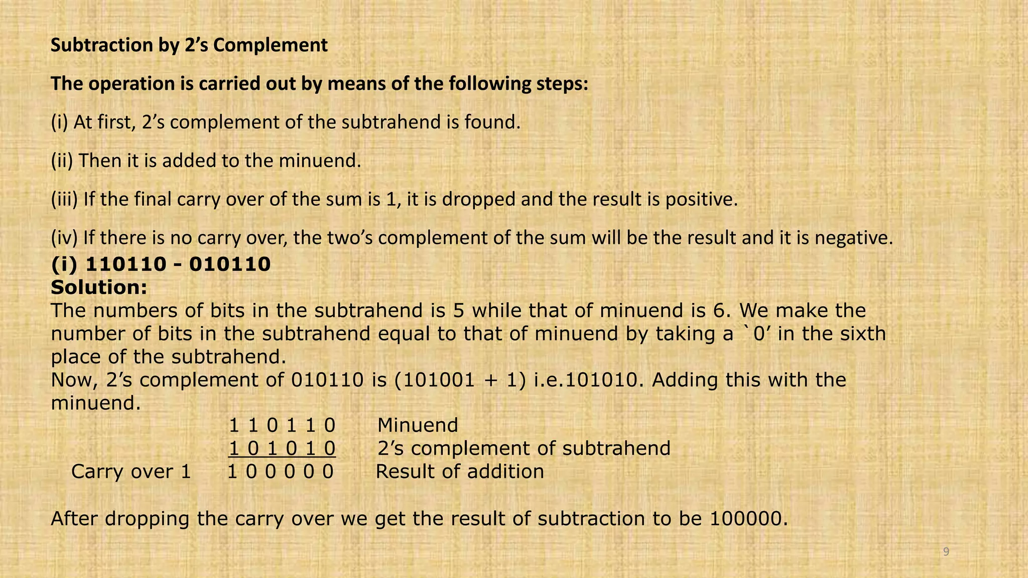1’s and 2’s complements | PPT