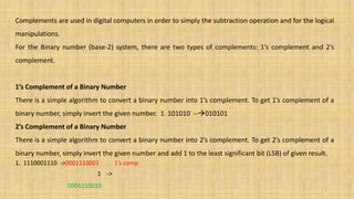 1’s and 2’s complements | PPT