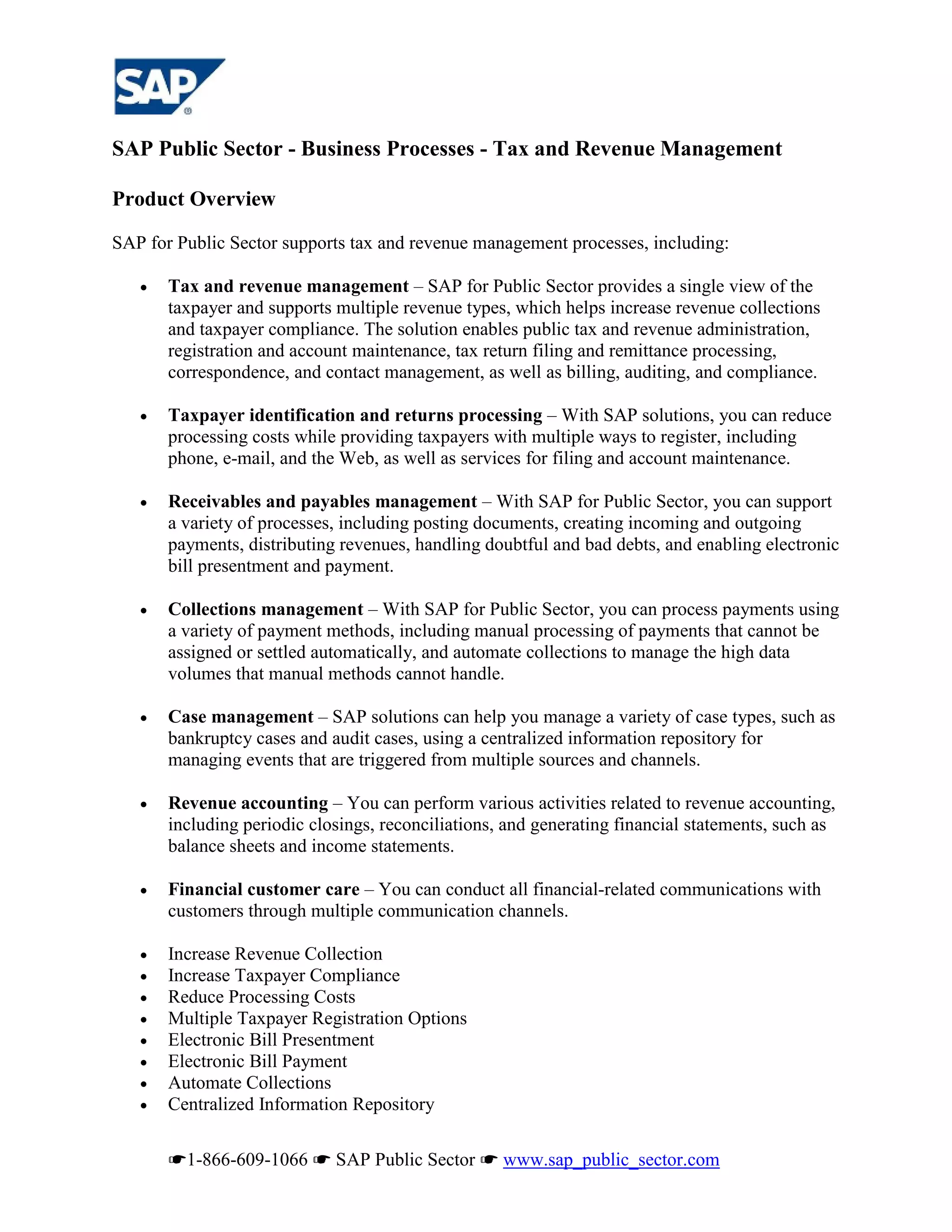 SAP - Public Sector - Overview | PDF