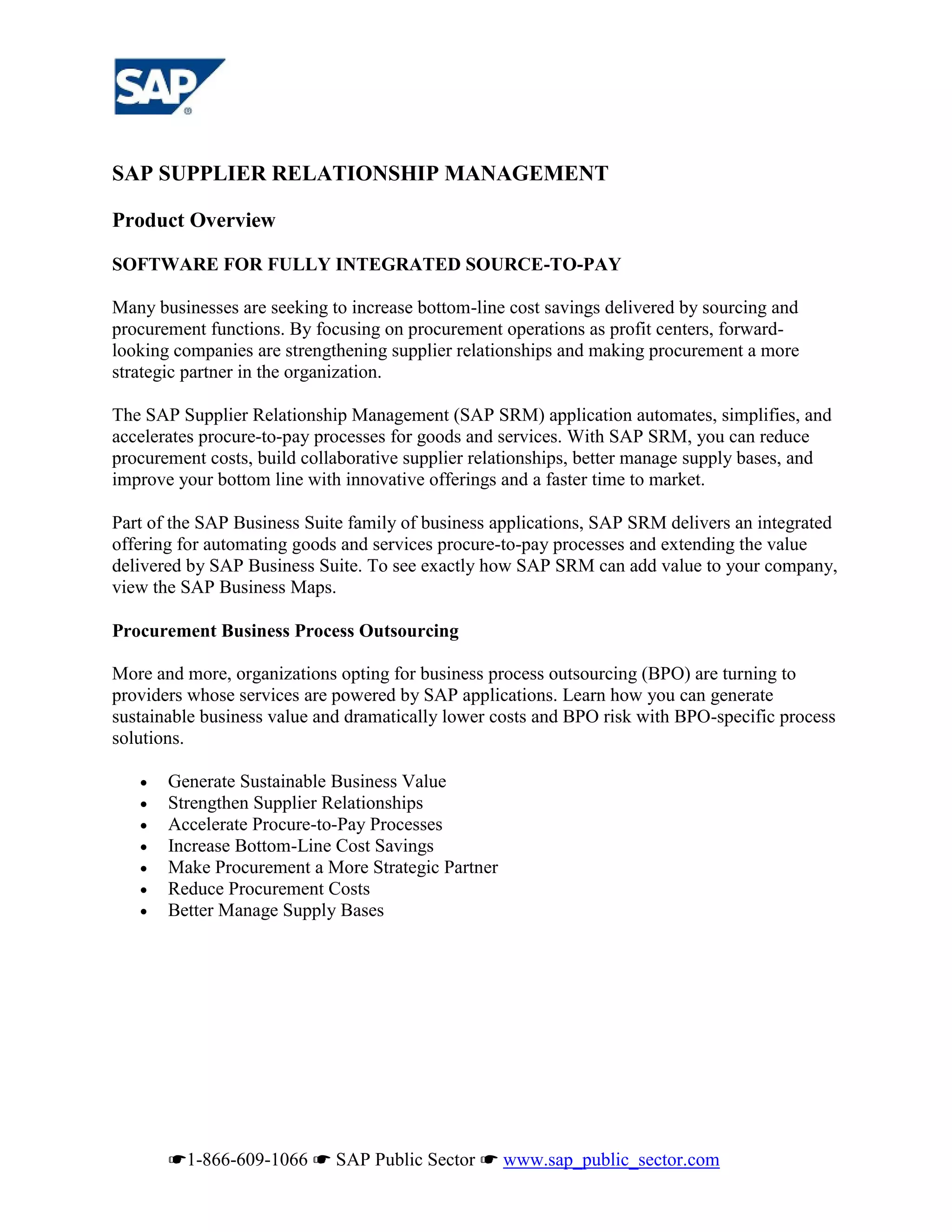 SAP - Public Sector - Overview | PDF