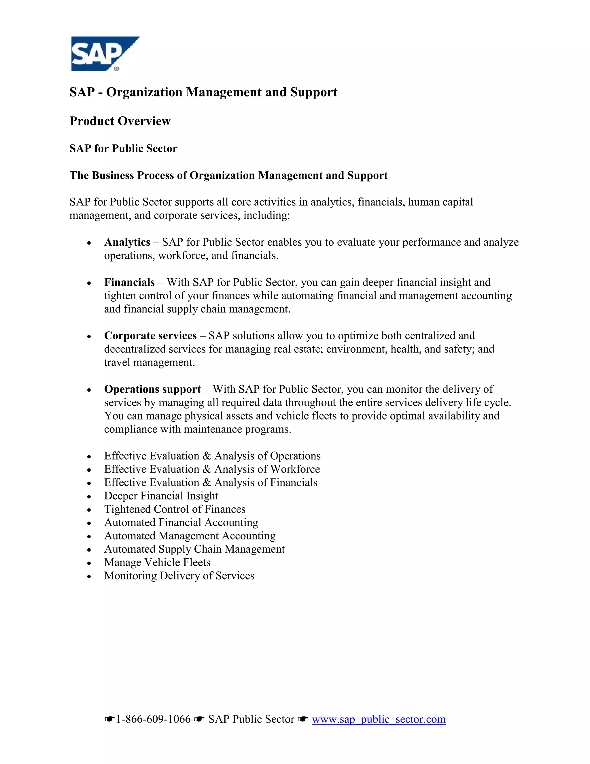 SAP - Public Sector - Overview | PDF