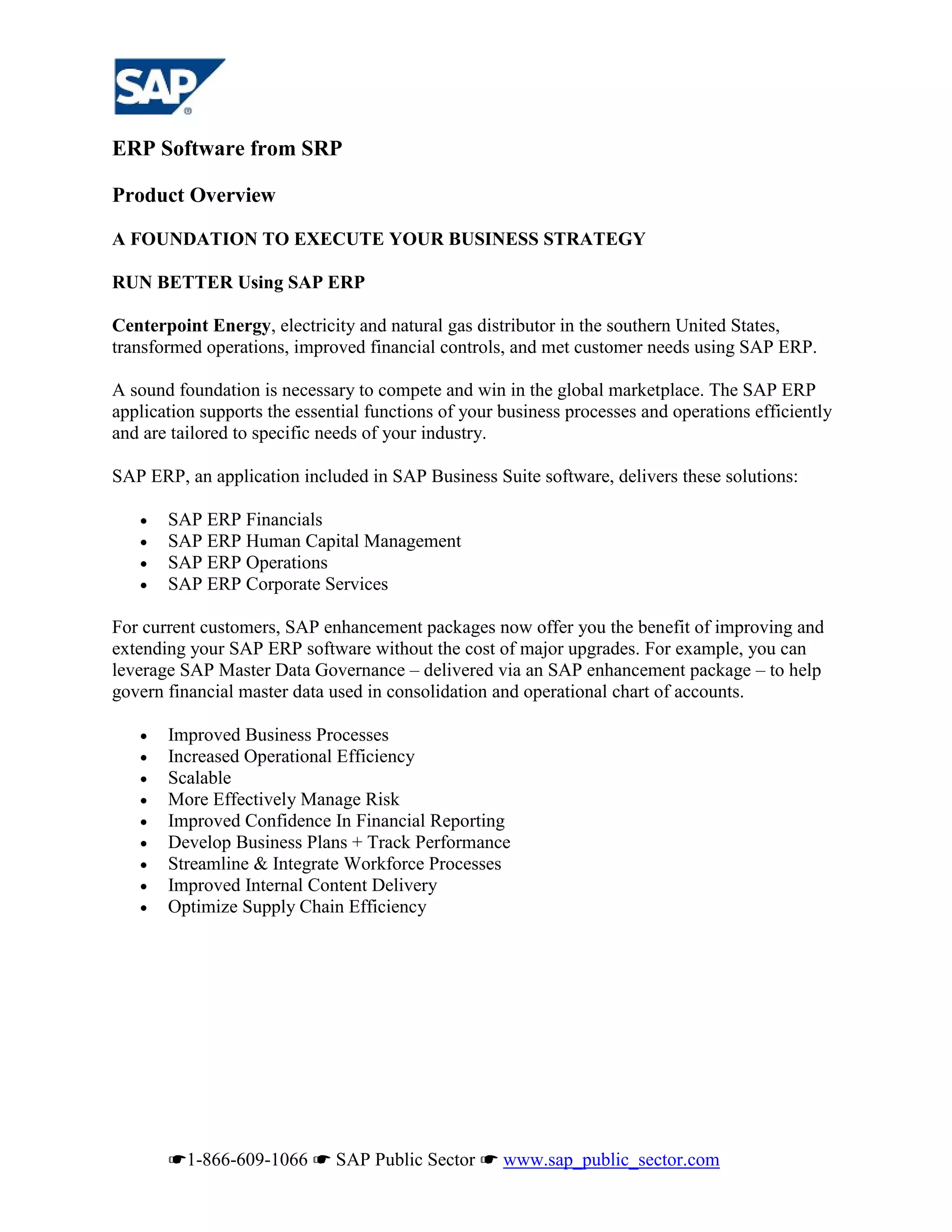 SAP - Public Sector - Overview | PDF