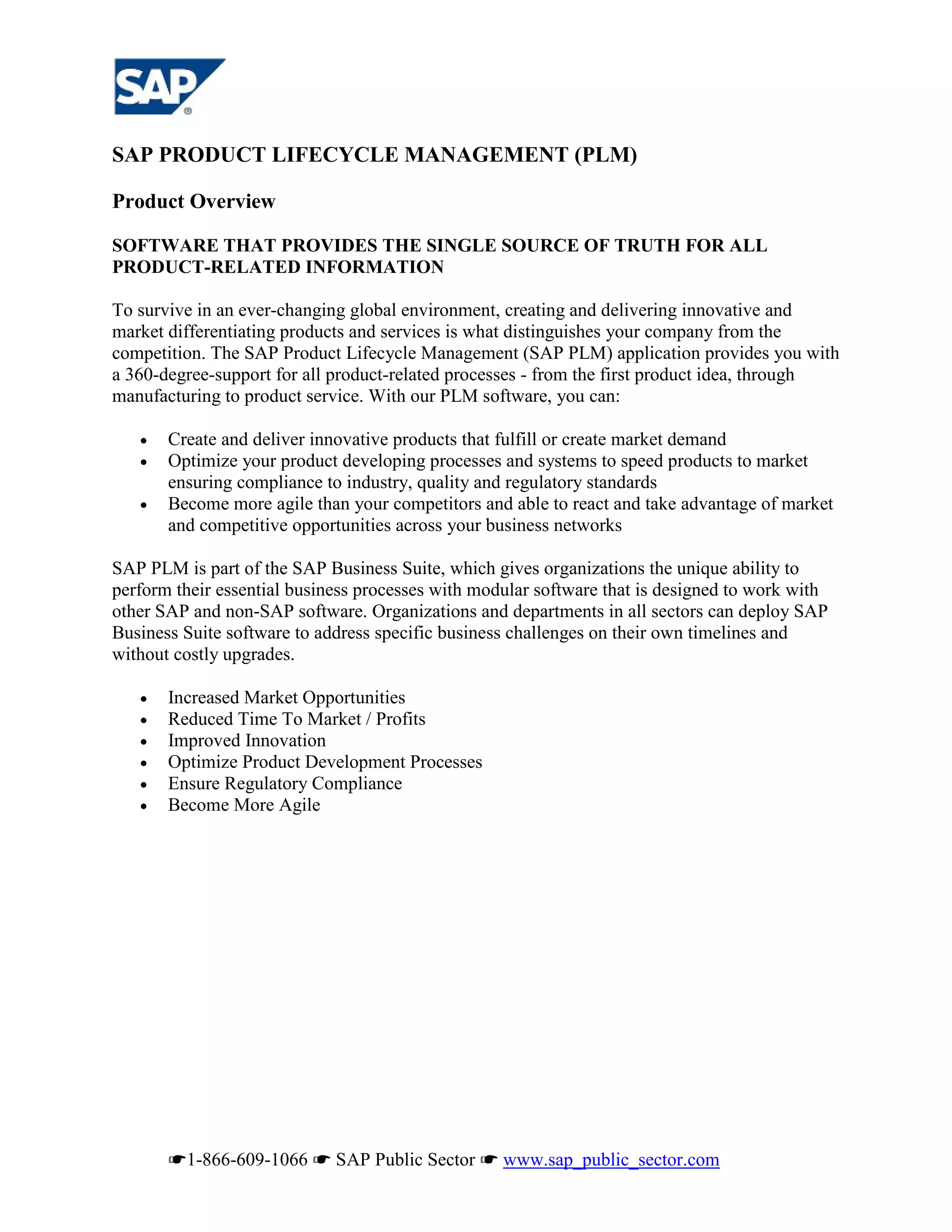 SAP - Public Sector - Overview | PDF