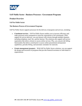 SAP - Public Sector - Overview | PDF