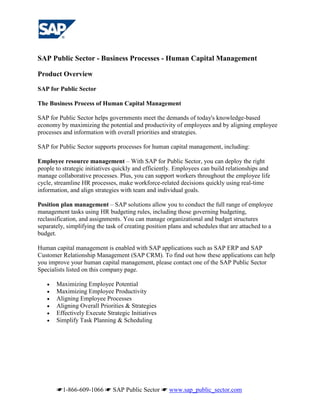 SAP - Public Sector - Overview | PDF