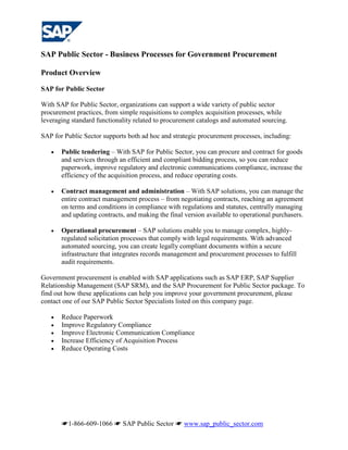 SAP - Public Sector - Overview | PDF