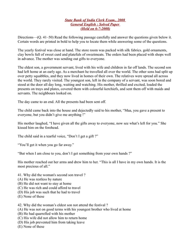 1 sbi bank-exam-question-paper--09 | PDF