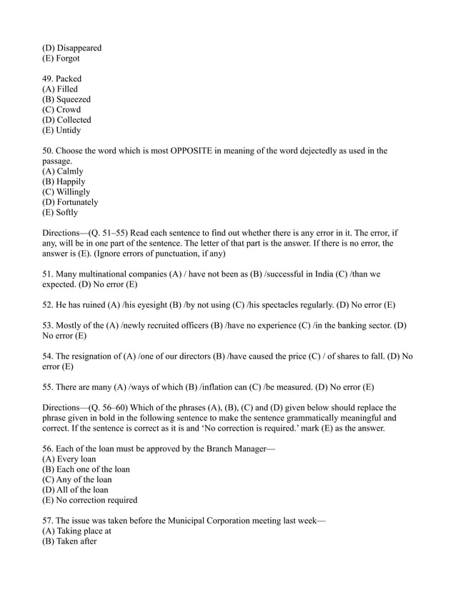 1 sbi bank-exam-question-paper--09 | PDF