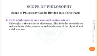 "scope of philosophy" in philosophy of education | PDF