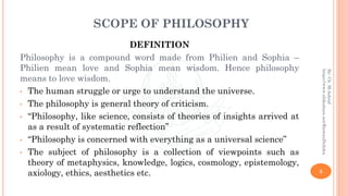 "scope of philosophy" in philosophy of education | PDF