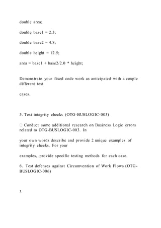 1 SDEV 460 – Homework 4 Input Validation and Busine | DOCX