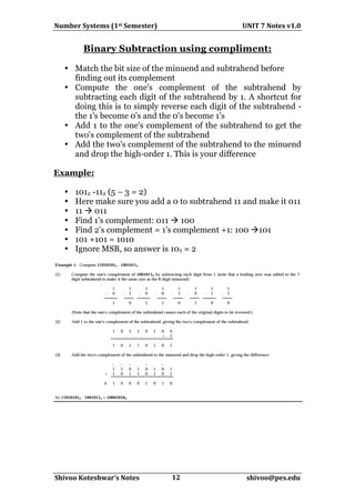 1Sem-Basic Electronics Notes-Unit7-Number System | PDF