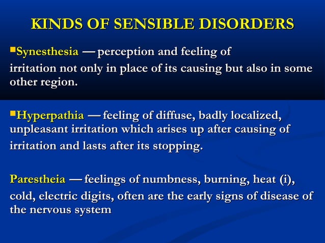 1 sensation and its disorders | PPT | Brain and Nervous System ...