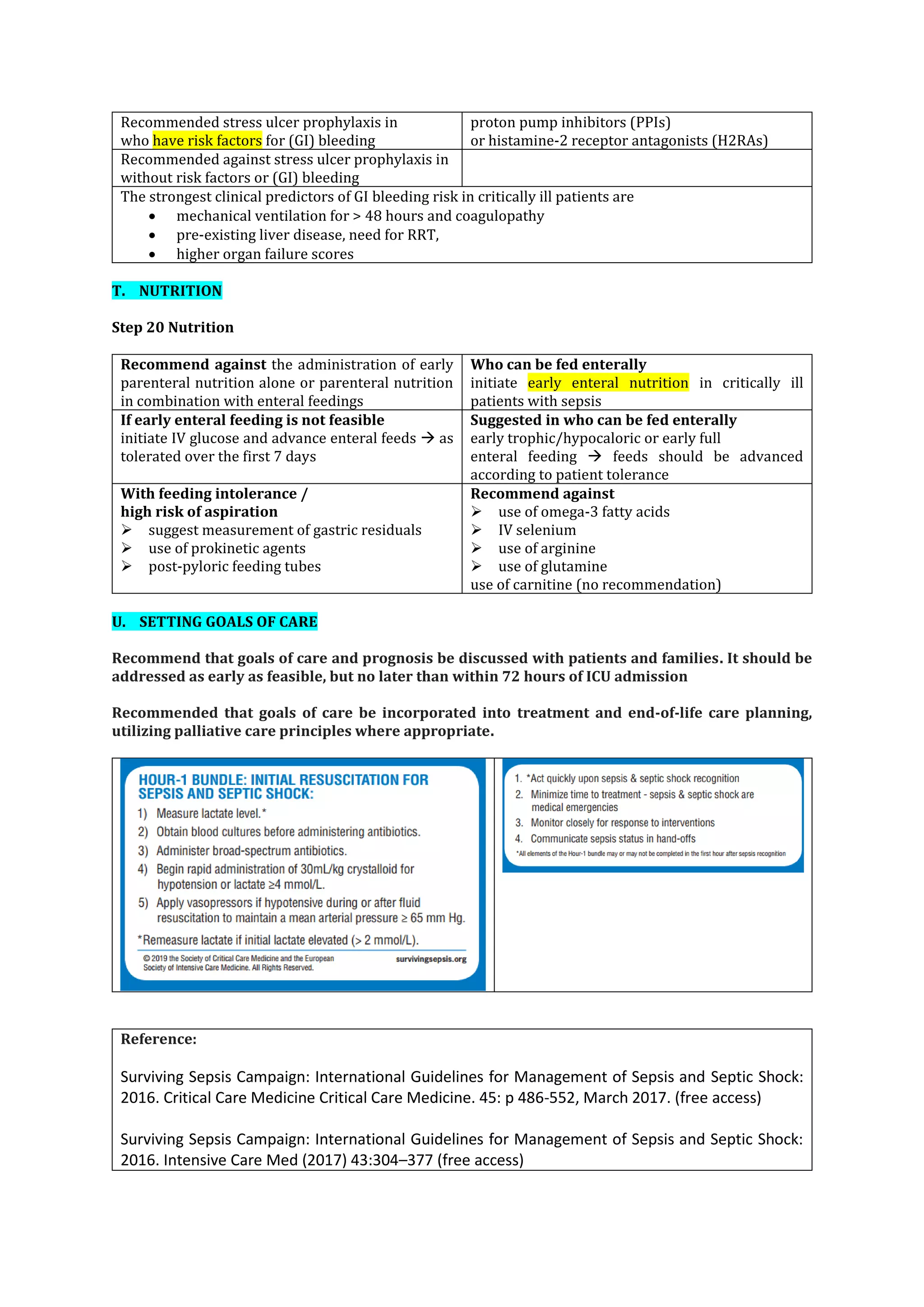 Sepsis protocol 2016 : Notes2021 | PDF