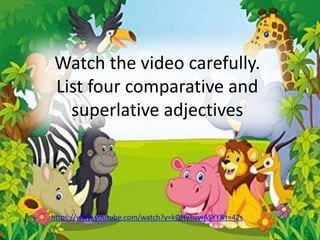 Comparative and Superlative Adjectives: Animals | PPTX