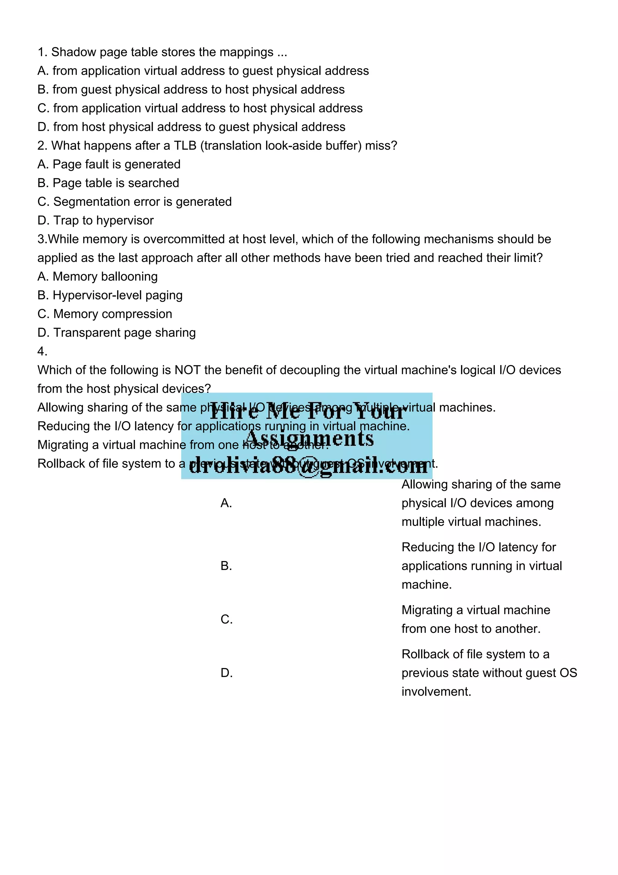1 Shadow page table stores the mappings A from applica.pdf | Free Download
