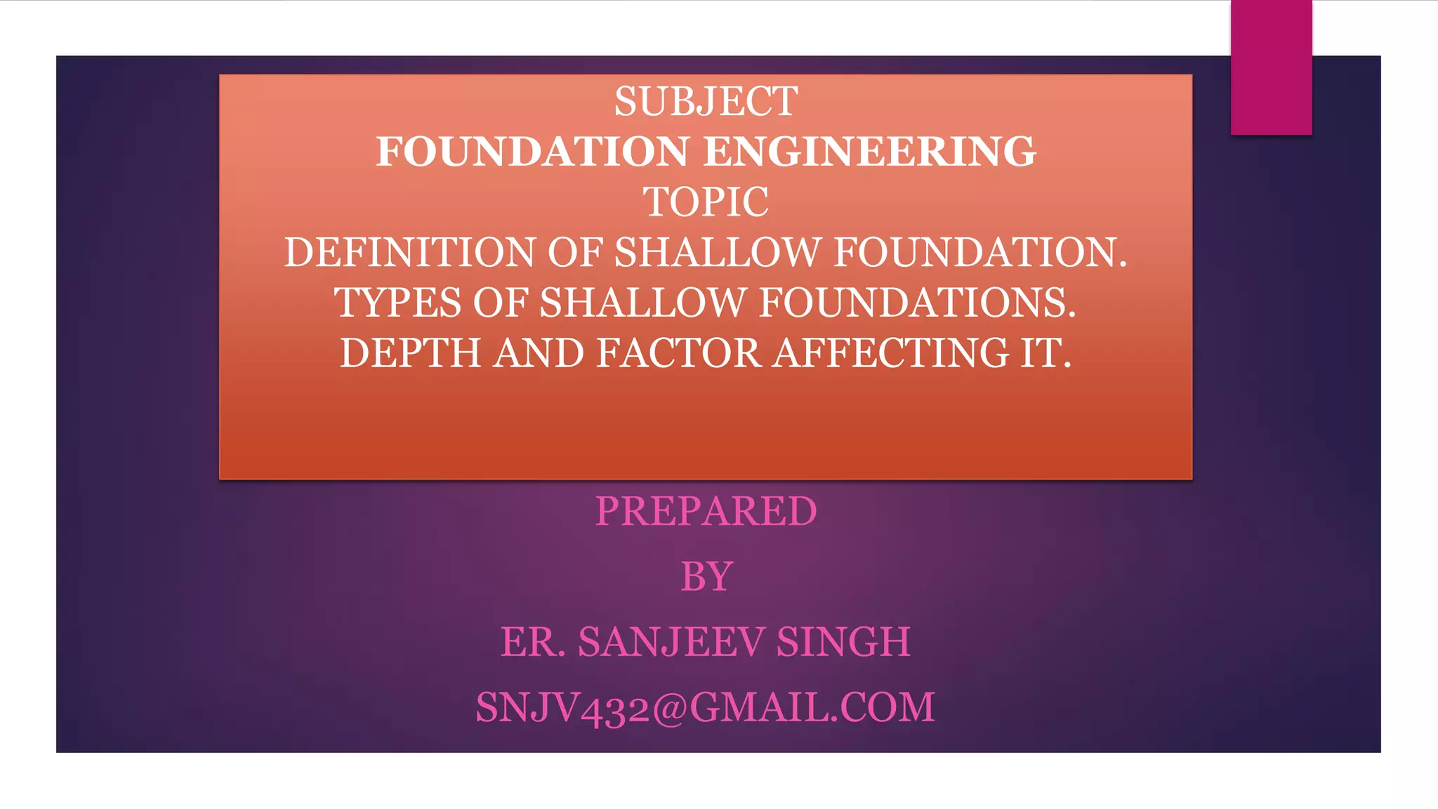 shallow foundation, types and factor | PDF