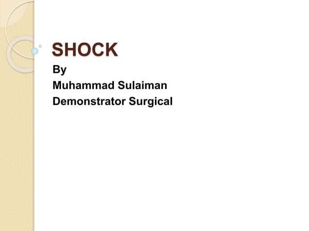 what is shock | PPTX | First Aid | Injuries