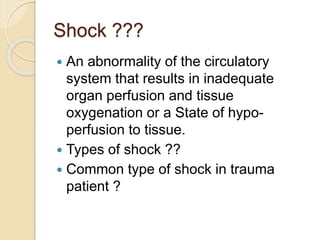 what is shock | PPTX | First Aid | Injuries