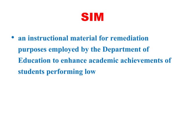 What is Strategic Intervention Material (SIM) | PPTX