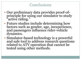 ATV Safety Summit: Vehicle Tech Innovations - Determining Rider-Vehicle ...