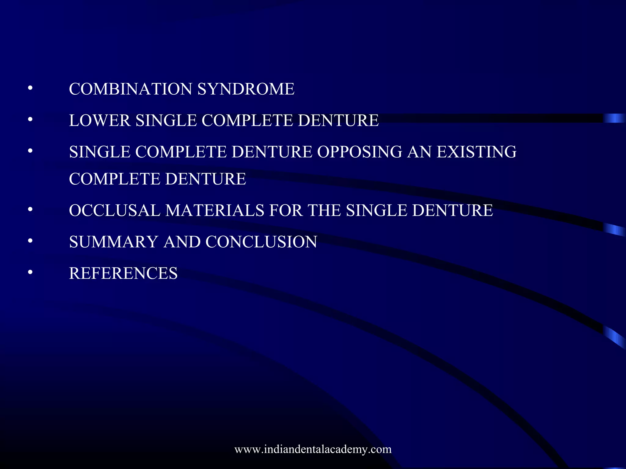1 single complete denture /dental courses | PPT