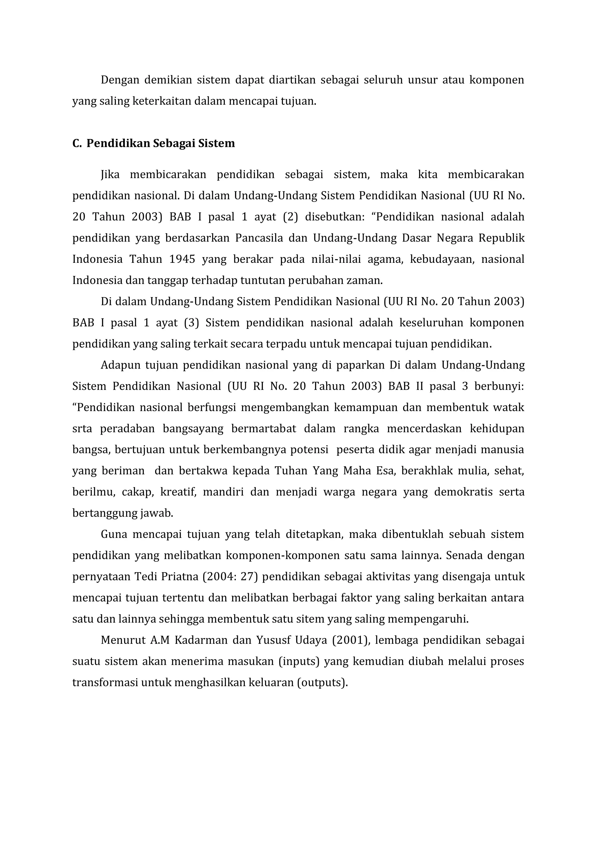 Pendidikan sebagai Sistem | PDF