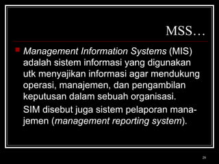 Teori Sistem Pendukung Manajemen - Management Support System | PPTX
