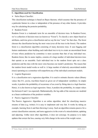 Fake News Detector project report done by machine learnin | PDF