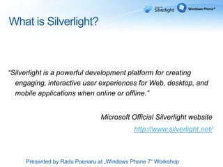 Windows Phone 7 apps development with Silverlight | PPTX