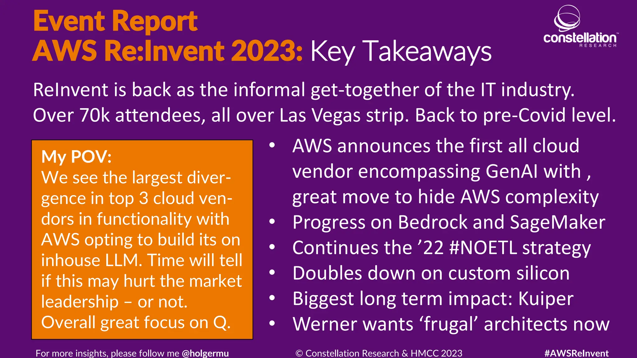 [1Slide] Event Report AWS ReInvent 2023 - Q stands out | PPT