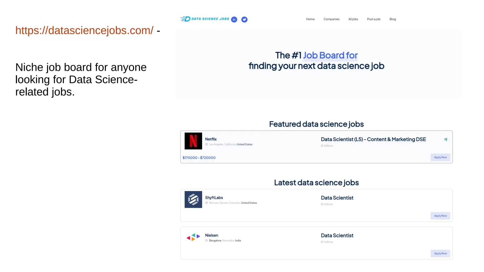 DataScienceJobs.com - Niche job board for data scientist | PDF