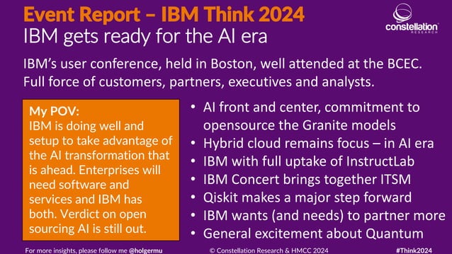 Event Report - IBM Think 2024 - It is all about AI and hybrid | PPT