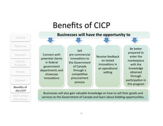 Canadian Innovation Commercialization Program (CICP) - Innovation ...