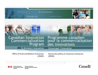 Canadian Innovation Commercialization Program (CICP) - Innovation ...