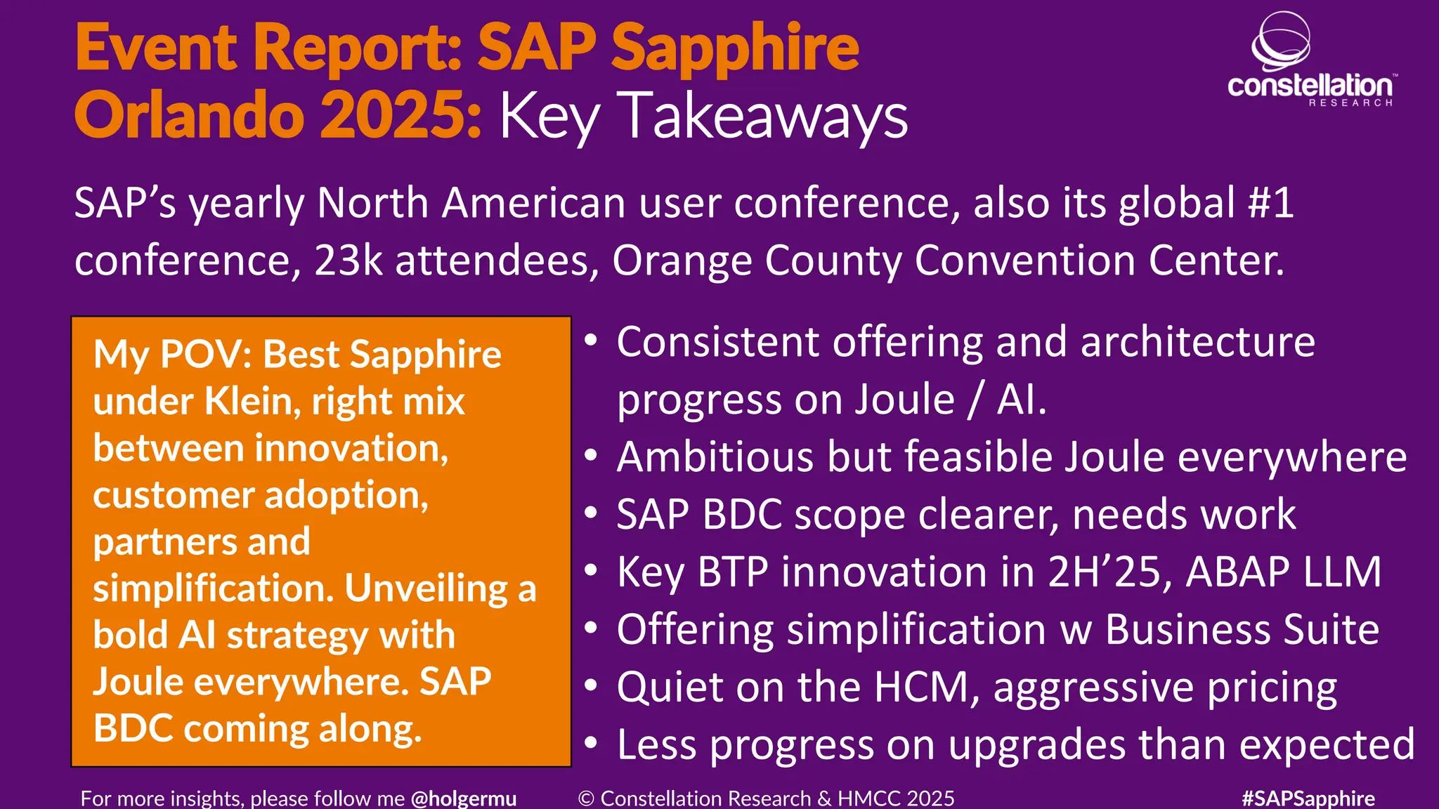Event Report - SAP Sapphire 2025 Orlando - Good work more to come | PPT