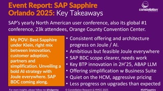 Event Report - SAP Sapphire 2025 Orlando - Good work more to come | PDF