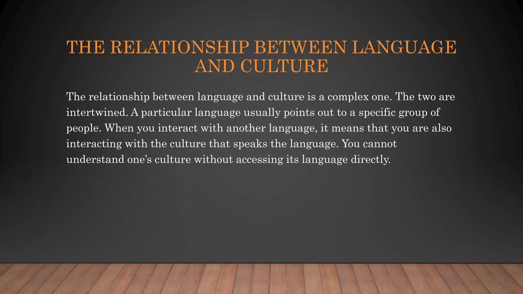 language and culture | PPT
