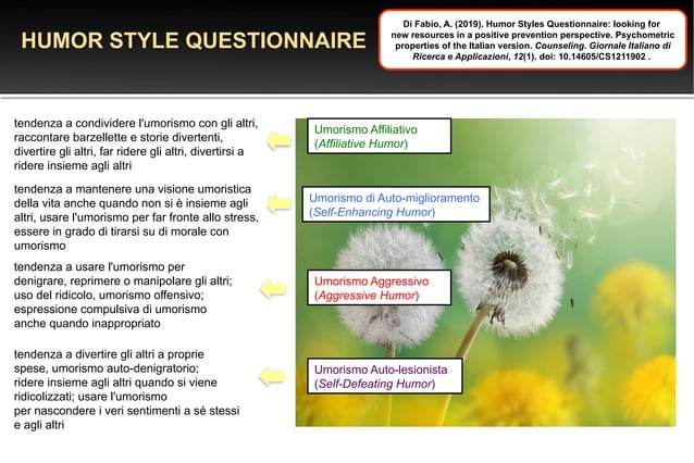 Humor Styles Questionnaire costrutto e dimensioni.pptx
