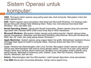 materi slide sistem operasi pertemuan pertama | PPTX