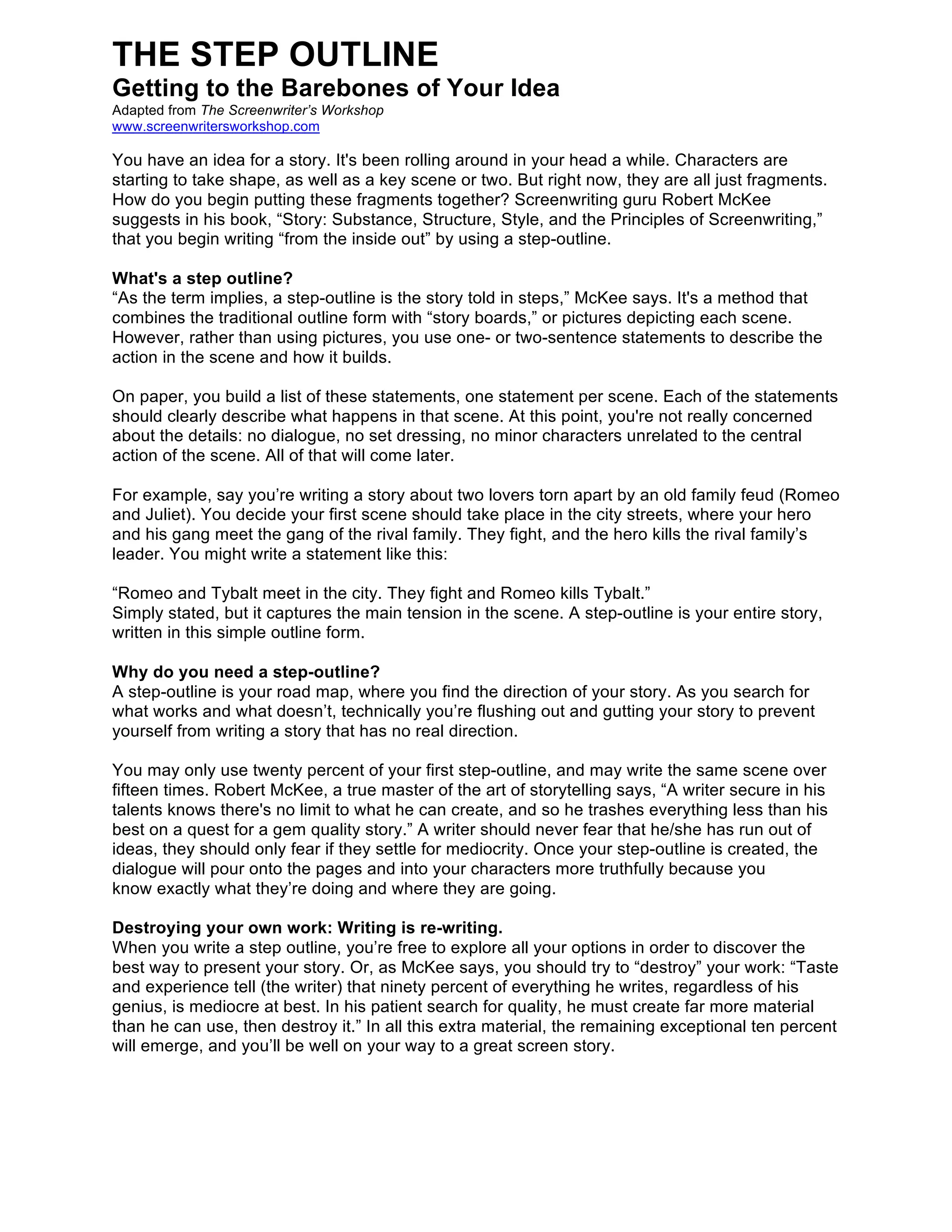 The Step Outline | PDF