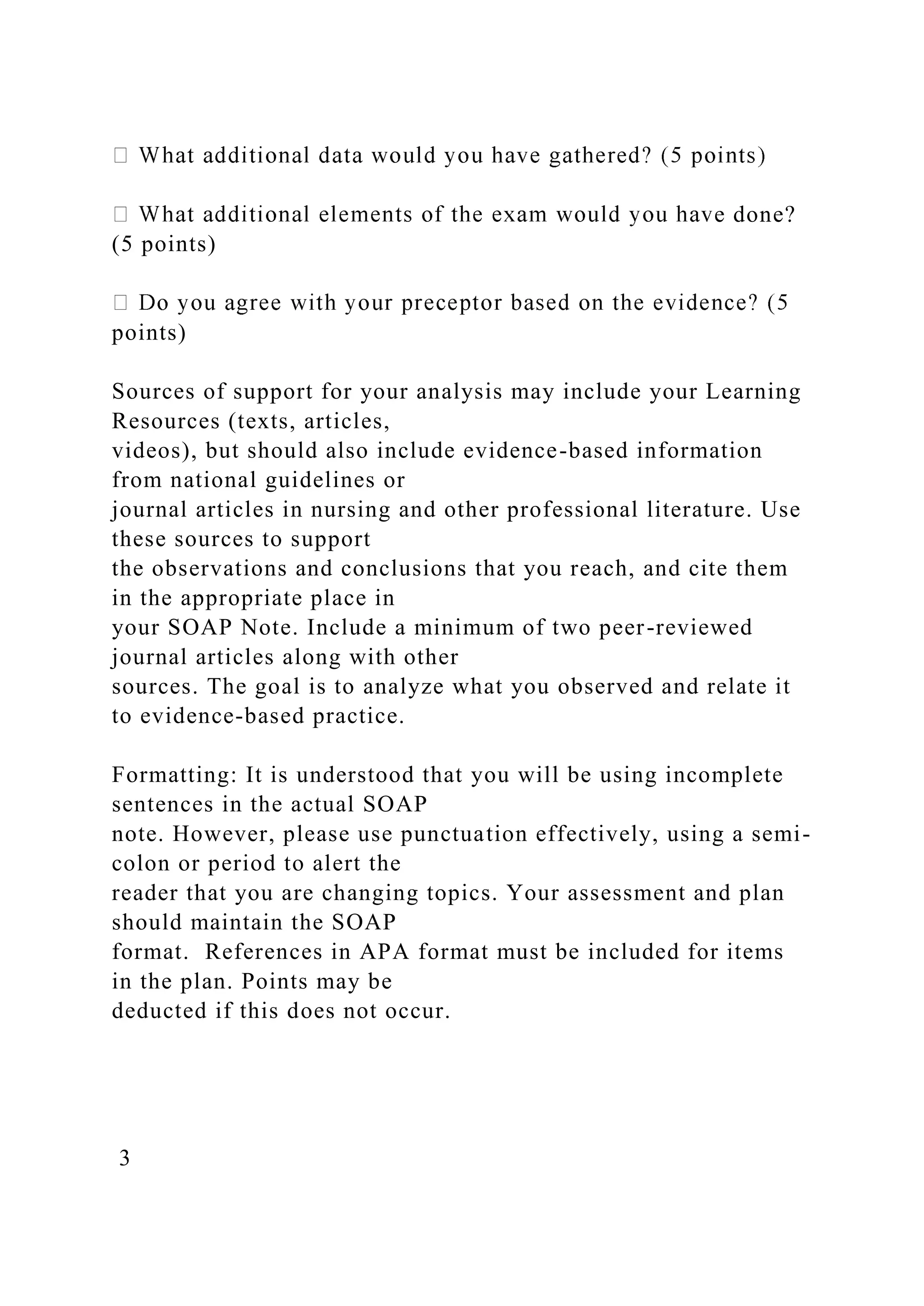 1 SOAP Note Evaluation Criteria Each SOAP Note is .docx