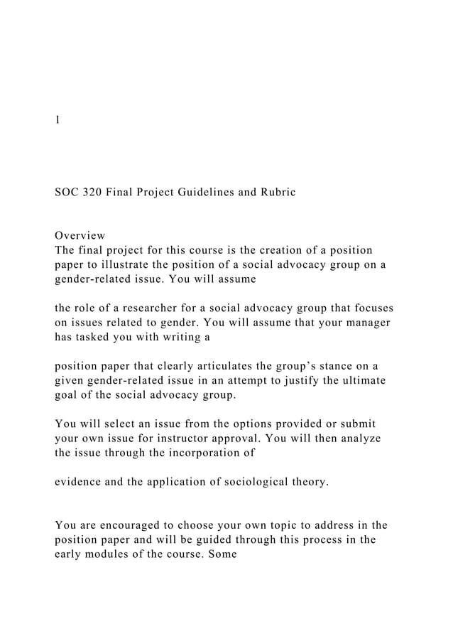 1 SOC 320 Final Project Guidelines and Rubric .docx