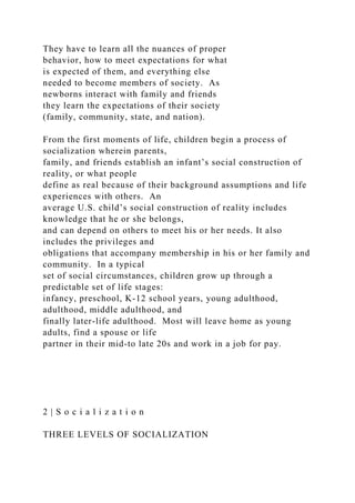 1 S o c i a l i z a t i o n SOCIALIZATION Learning .docx