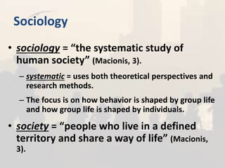 Week 1: Sociological Perspective revised | PPT