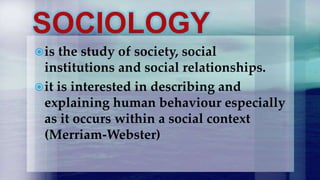SOCIETY AND CULTURE | PPTX