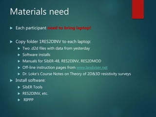 Training on RES2DINV and SibER-48 | PPTX